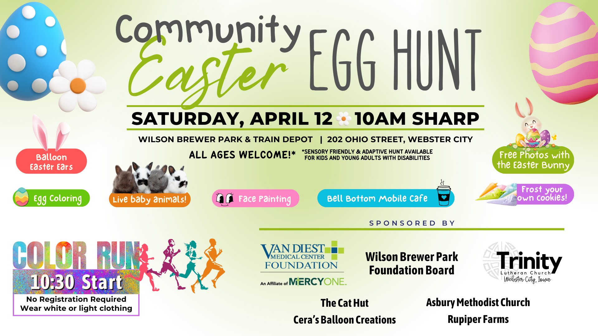 Easter Egg Hunt and Color Run 4/12/2025 | Webster City, Iowa | Travel Iowa