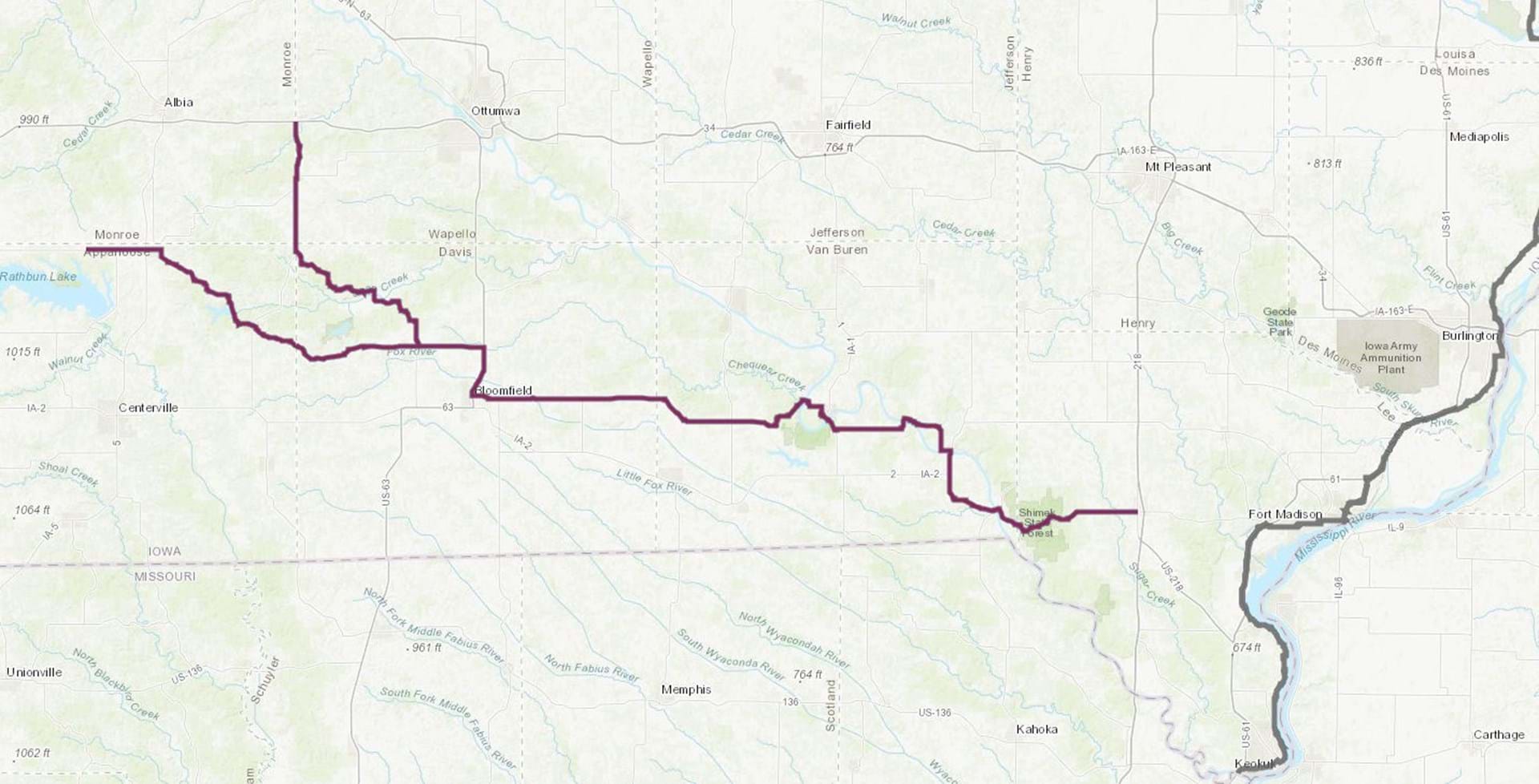Historic Hills Scenic Byway - Eldon Trailhead | Eldon, Iowa | Travel Iowa